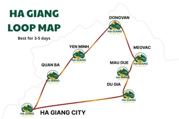 Ha Giang Loop Map With 3-5 Day Routes & Top Stops - Ha Giang Private Car